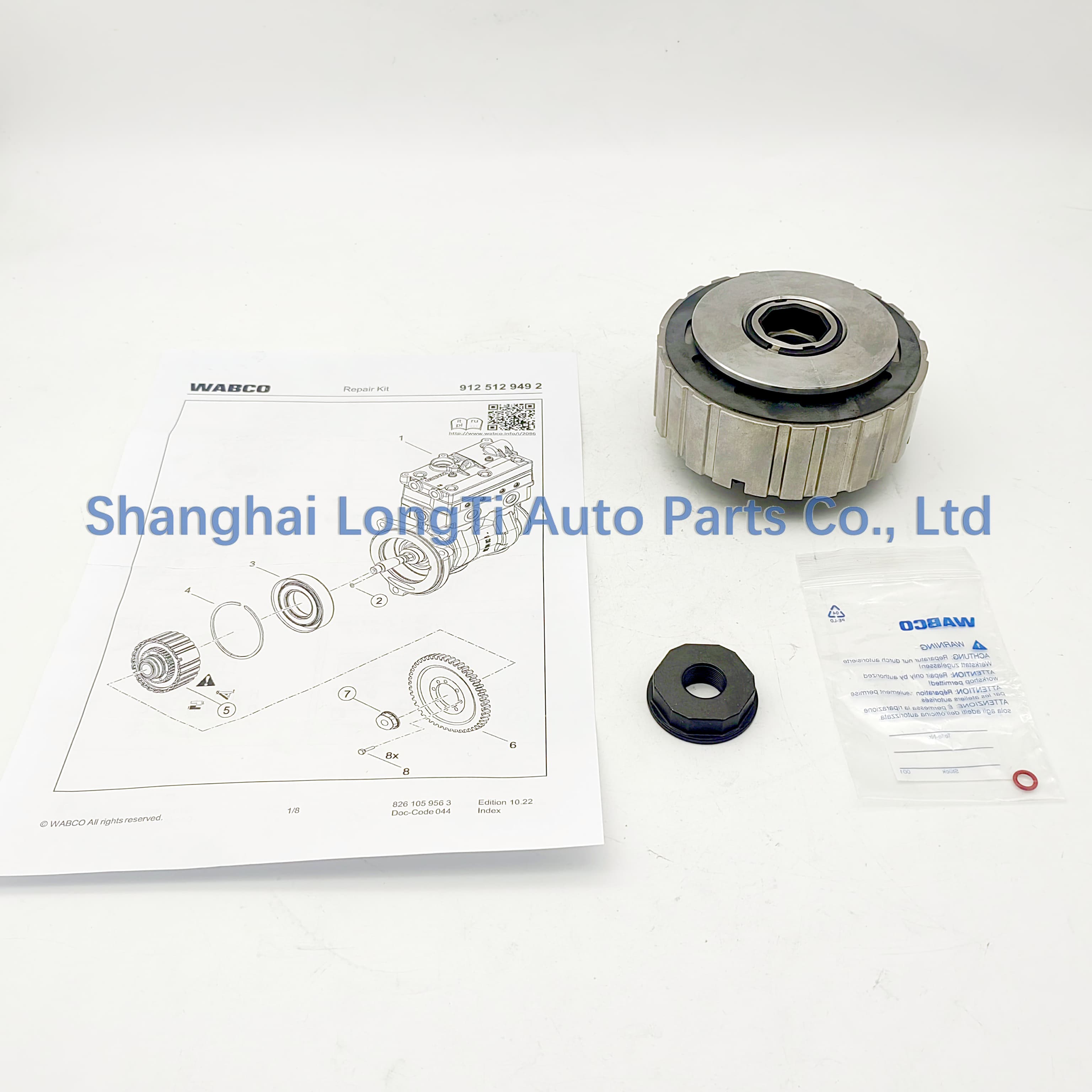 WABCO Compressor - Twin Cylinder Kit: Clutch 9125129492 22209417 ...